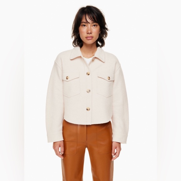 Wilfred | Jackets & Coats | Aritzia Wilfred Free Ganna Cropped Shirt ...